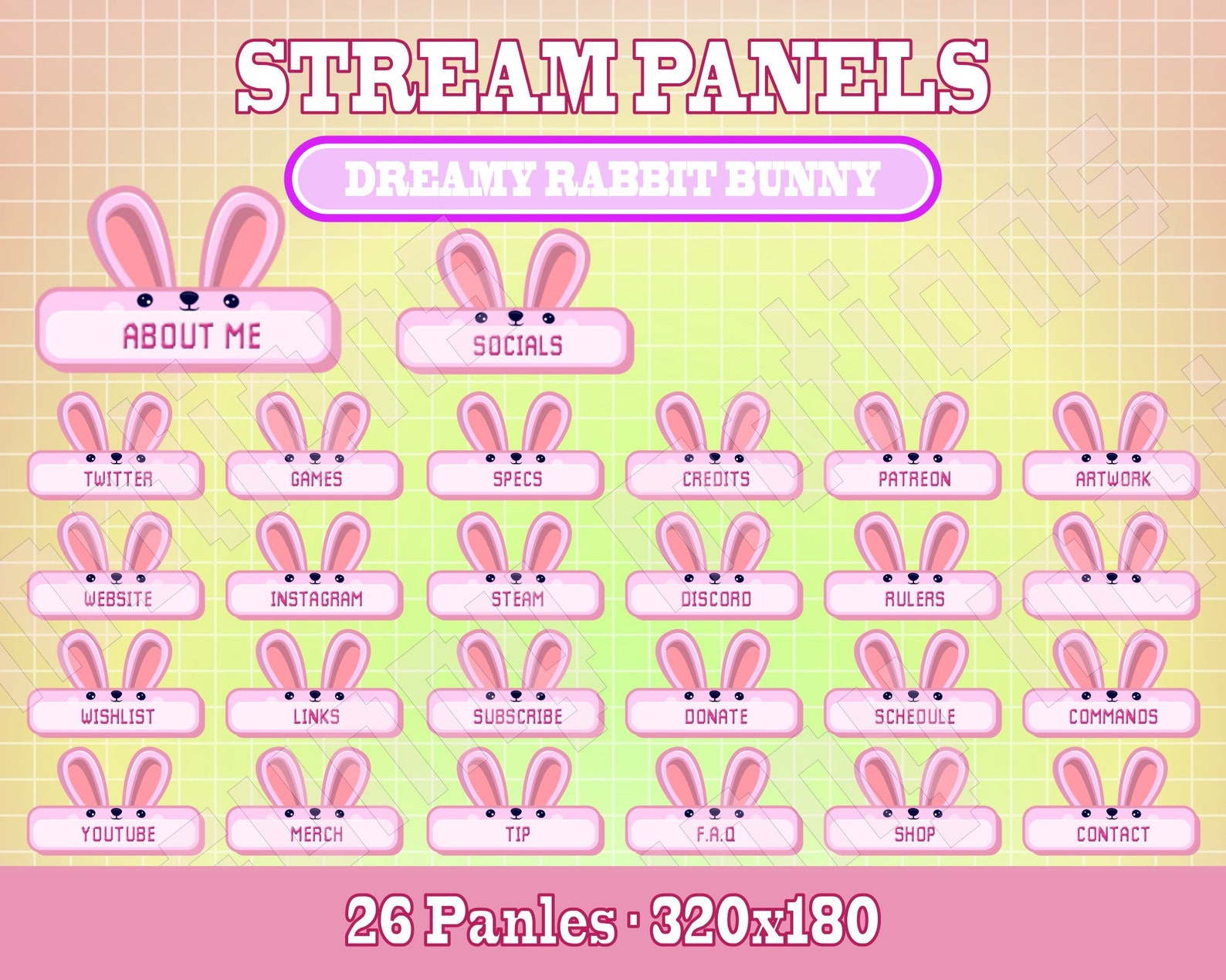 ANIMATED Twitch Stream Package / Cute Pink White Dreamy Sparkle Bunny ...