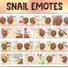 31 Twitch Discord Emotes Cute Orange Snail / Kawai Chibi Emoji / Garden ...