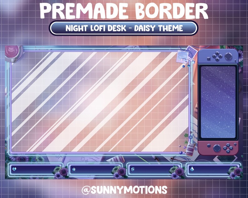 Animated Twitch Stream Package Overlay / Retro Lofi Desk Night - Etsy