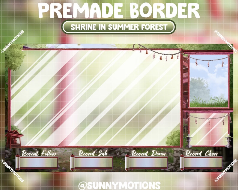 Animated Twitch Stream Package Overlay / Shrine Temple Day / Aesthetic ...