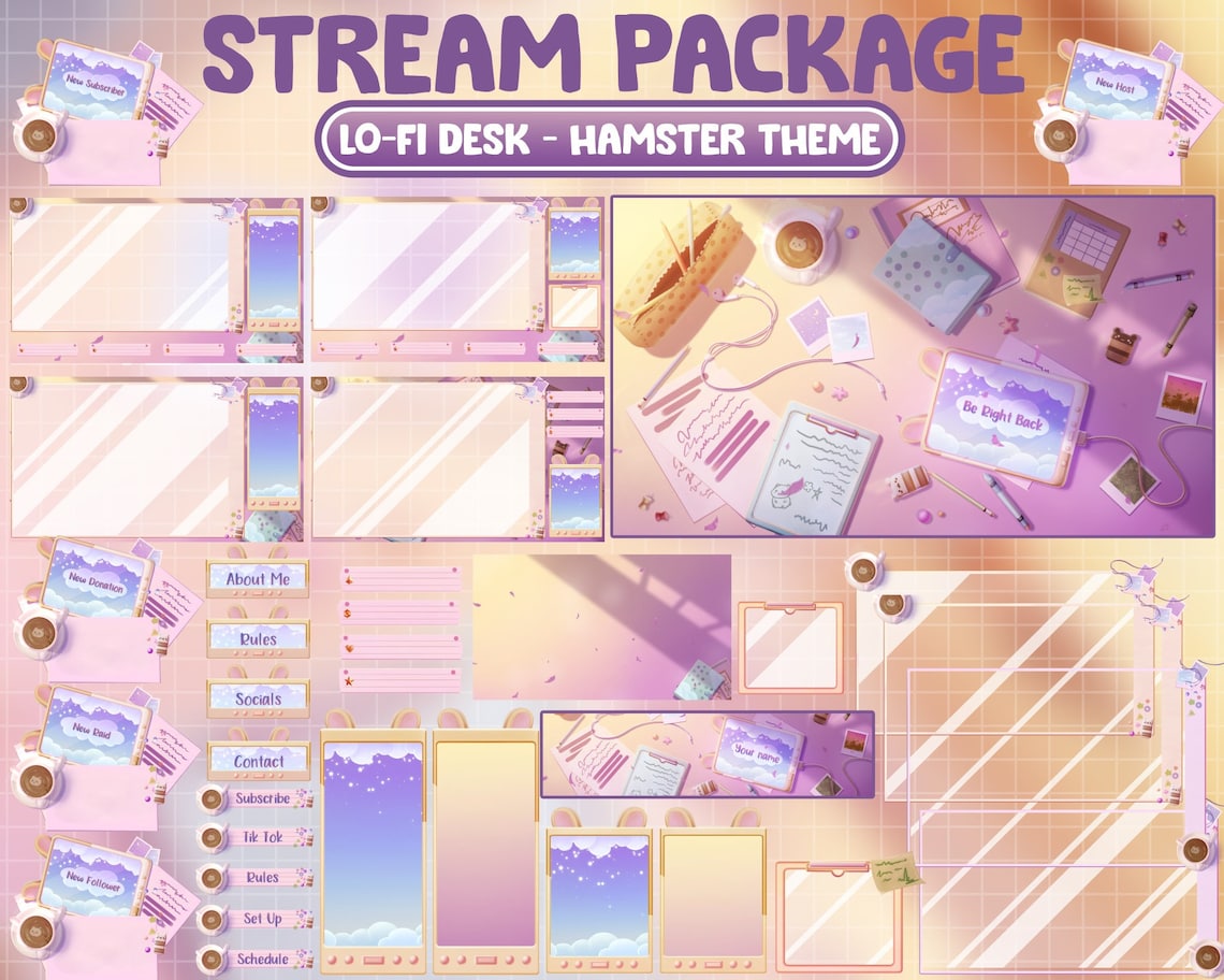 Animated Twitch Overlay Stream Package / Clean Retro Lo-fi - Etsy