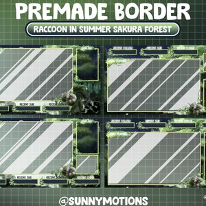 ANIMATED Twitch Stream Overlay Package: Sleeping Raccoon in Magical ...