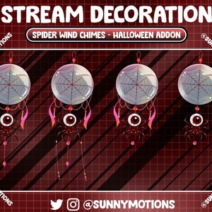 4 Animated Twitch Stream Decoration Animal: Spooky Spider Wind Chime ...