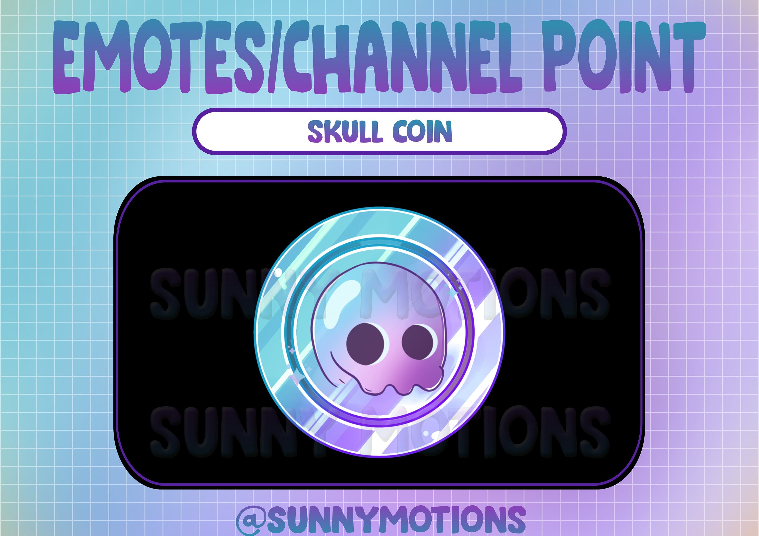 Iridescent Skull Coin Twitch Emotes / Cool Channel Points / - Etsy