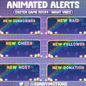 ANIMATED Twitch Overlay Stream Package: Pink Blue Easter's Day Game ...
