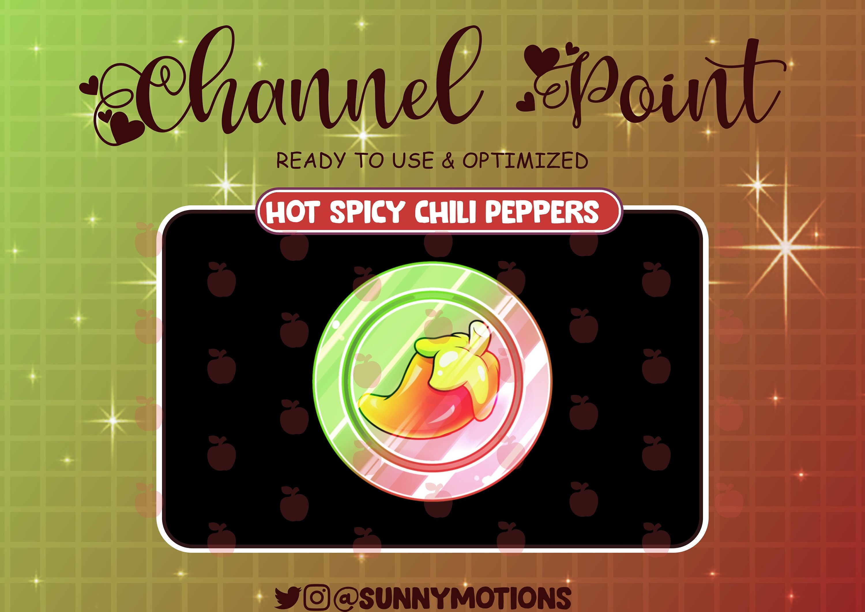 3 Twitch Red Chili Peppers Coin Emotes, Channel Points, Kawaii ...