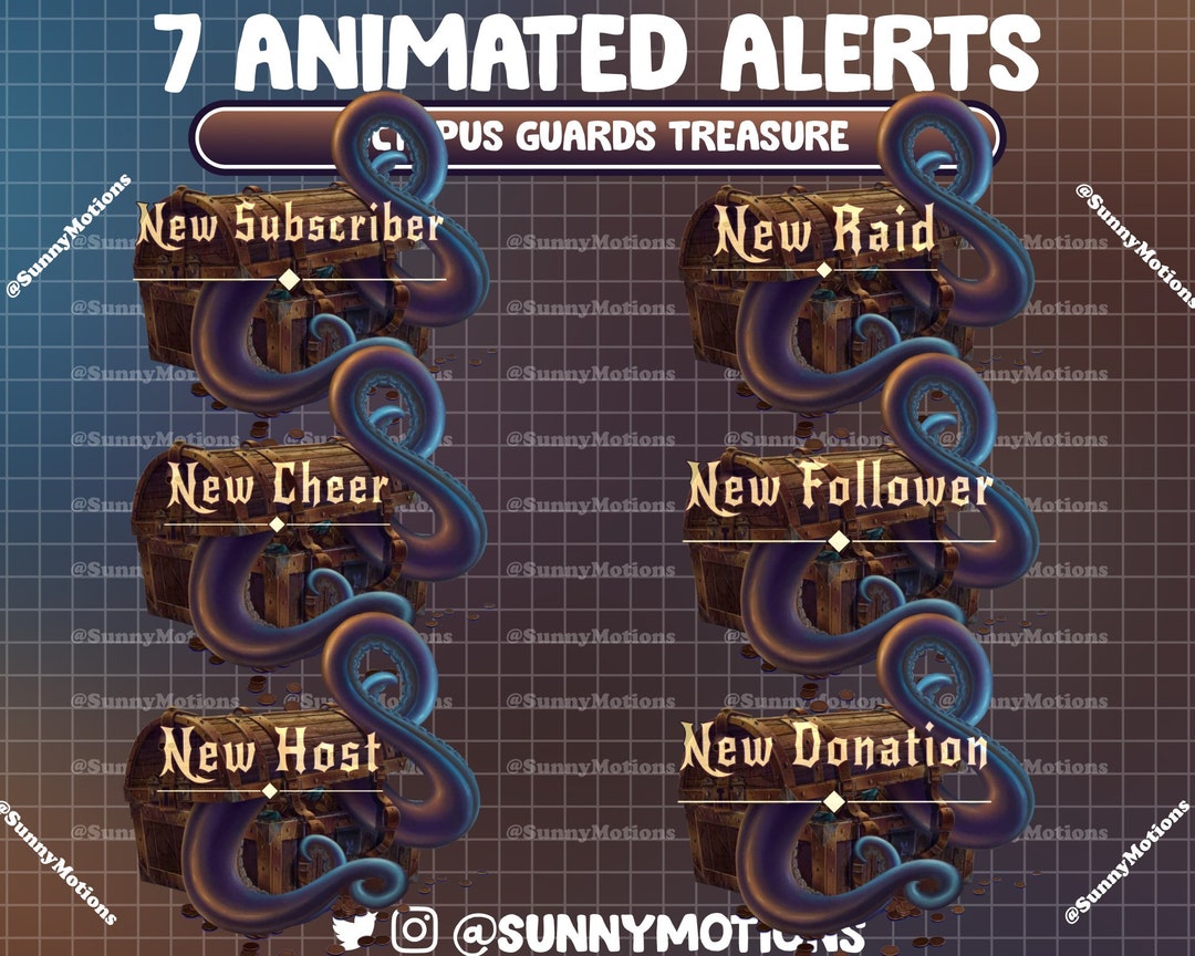 Octopus Guards Gold Diamond Treasure Chest Full Screen Twitch Alerts ...