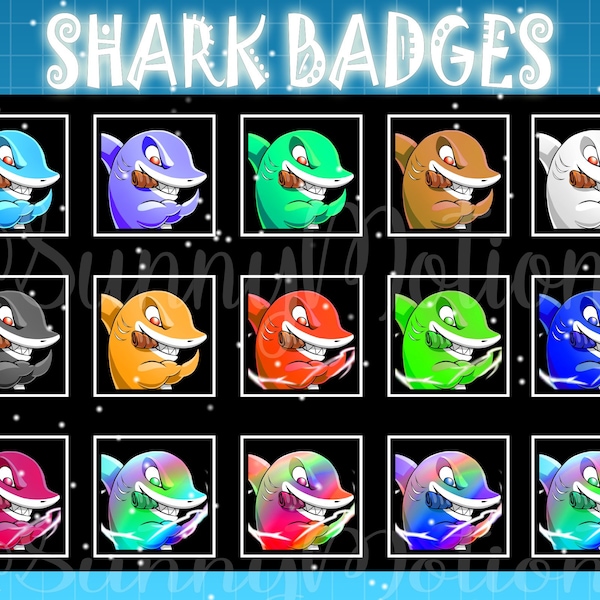 Shark Sub Badge Twitch - Etsy