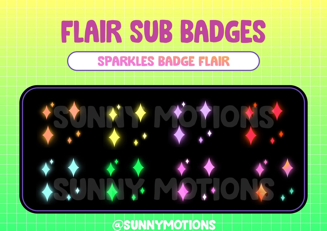 8 Sparkle Badge Flair for Twitch Sub Badges / Twinkle Stars Twitch ...