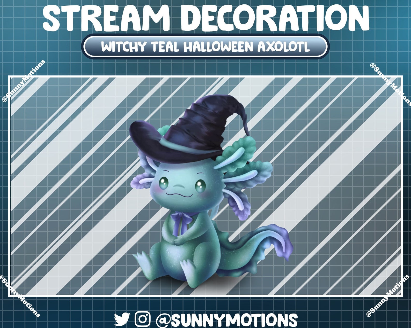 2 Animated Stream Decoration: Aesthetic Galaxy Teal Witchy Halloween ...