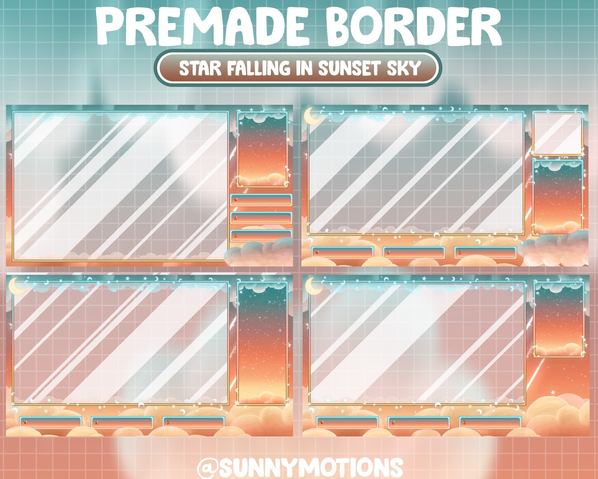 ANIMATED Twitch Overlay Stream Package / Cozy Magical Sunset Autumn Sky ...