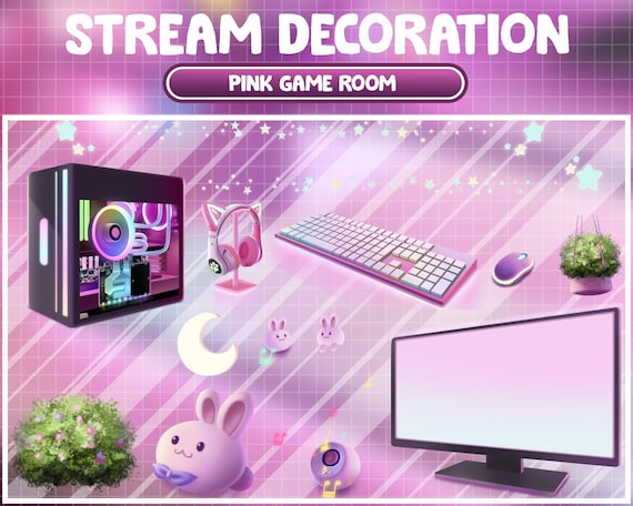 Animated Stream Decoration: Pink Cozy Theme Flower Plant - Etsy