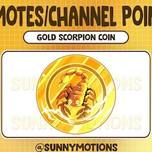Twitch Cool Gold Scorpion Coin Emotes, Channel Points Icon, Kawaii Cute ...
