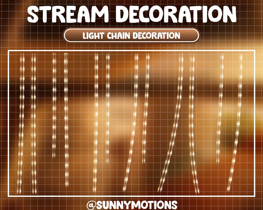 Animated Stream Decoration Aesthetic Yellow Lights Chains / Cozy Light ...