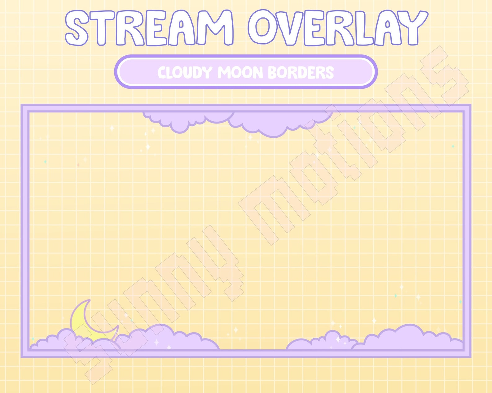 4x Animated Twitch Purple Cloudy Moon Webcam and Game Border - Etsy