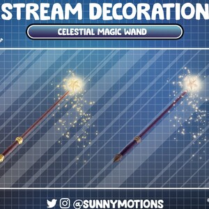 2 Animated Stream Decoration: Aesthetic Star Magic Wand, Celestial ...