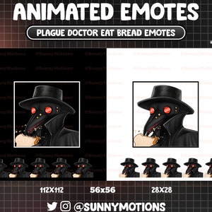 Plague Doctor Eat Bread Food Animated Twitch Emotes, Kawaii Pastel Sub ...