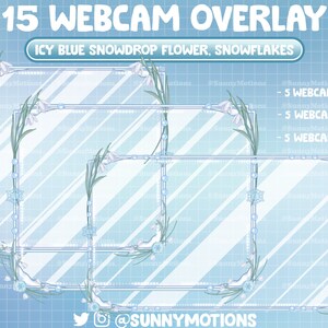 15 Animated Icy Blue Winter Christmas Webcam Overlay, Snowflakes ...