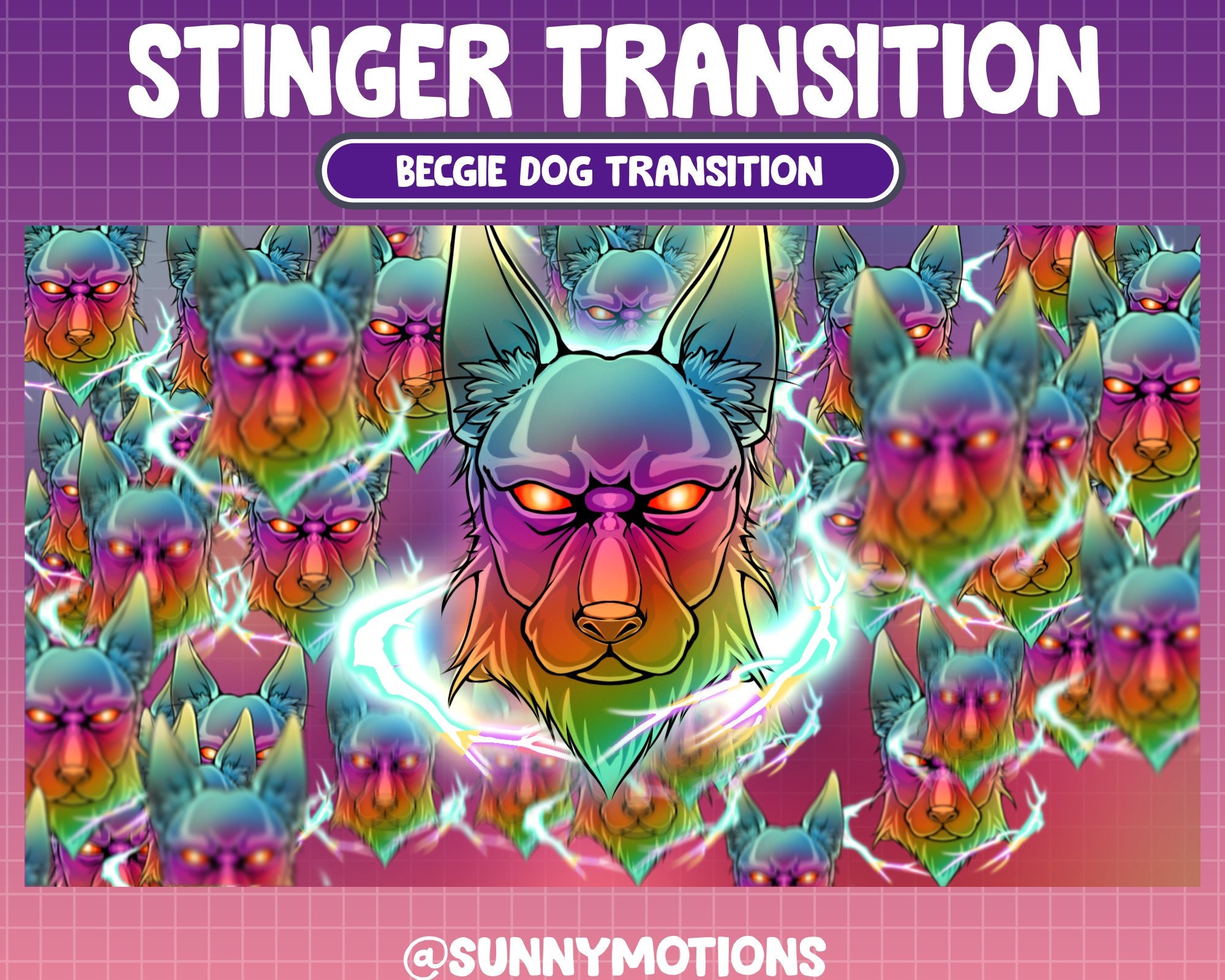 Magical Becgie Dog in Night Sky Animated Twitch Stinger Transition ...