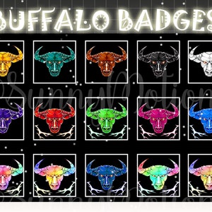 15 Buffalo Twitch Loyalty Sub Bit Badges / Kawai Animal Emoji / Cool ...