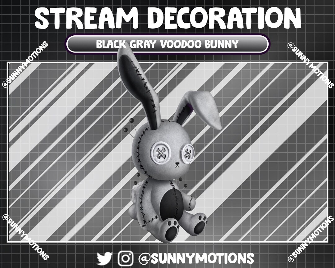 2x Animated Stream Decoration Animal Soft Plushy Toy: Black Gray White ...