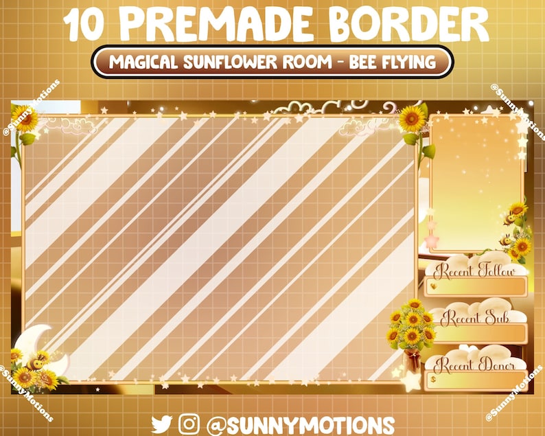 ANIMATED Twitch Overlay Stream Package: Lo-fi Aesthetic Cozy Yellow ...