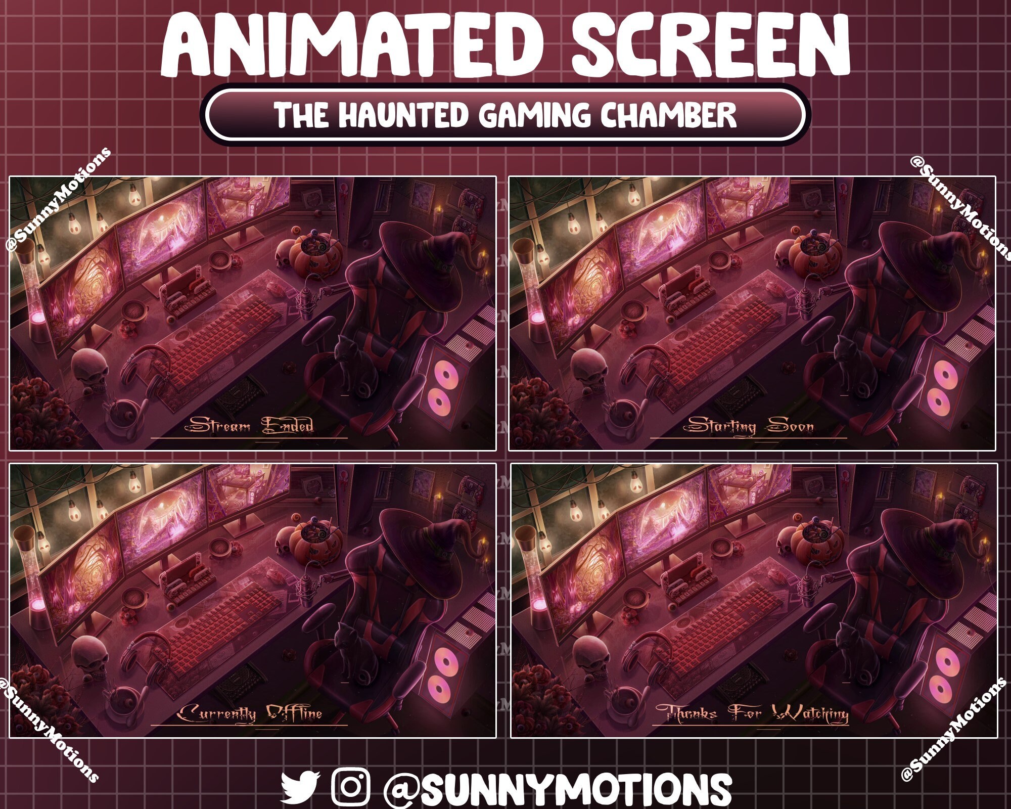 ANIMATED Stream Package: Haunted Gaming Room Console Set Up, Fantasy ...