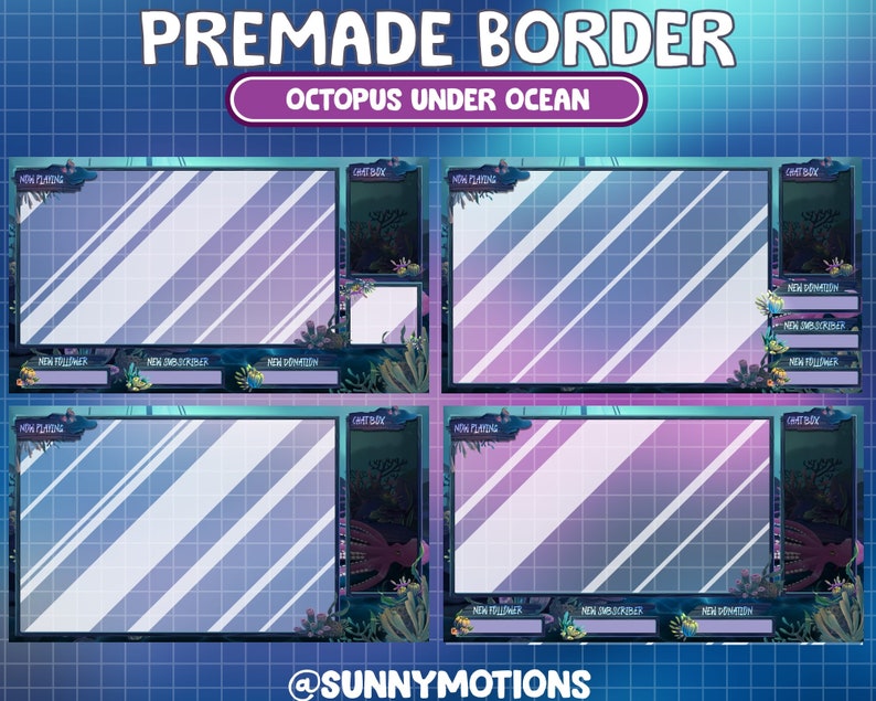 FULL ANIMATED Octopus Twitch Stream Package / Under Ocean Art With ...