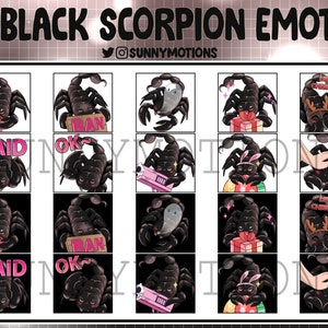 Cute Black Scorpions Twitch Emotes, Discord Streamer, Kawai Predatory ...