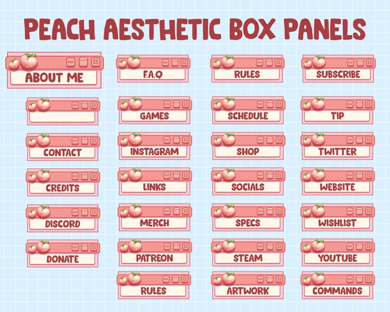 26x Twitch Pastel Peach Aesthetic Computer Pixel Pop up Box Window ...