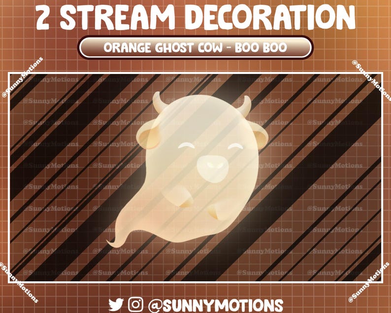2 Animated Stream Decoration: Orange Fall Boo Boo Ghost Milk Cow Twitch ...