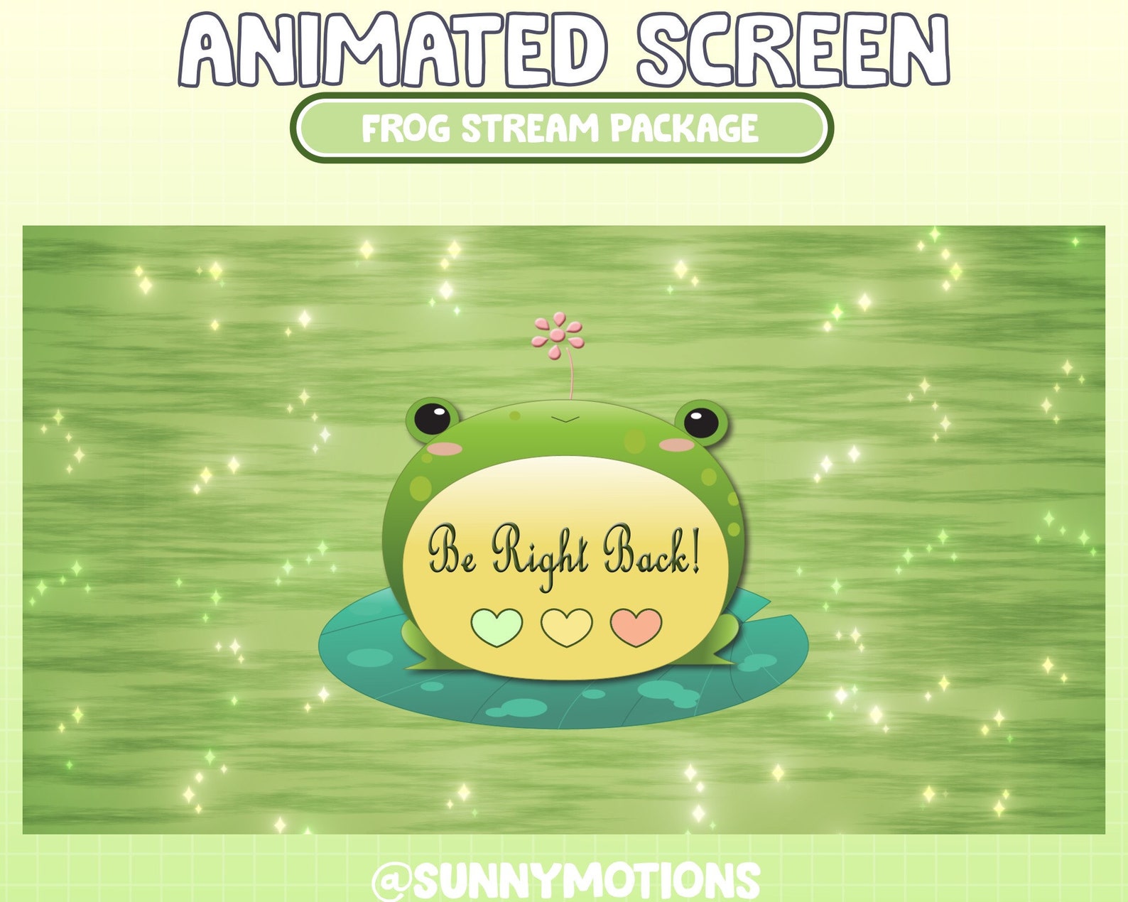FULL ANIMATED Cute Froggy Twitch Stream Package / Green Frog | Etsy