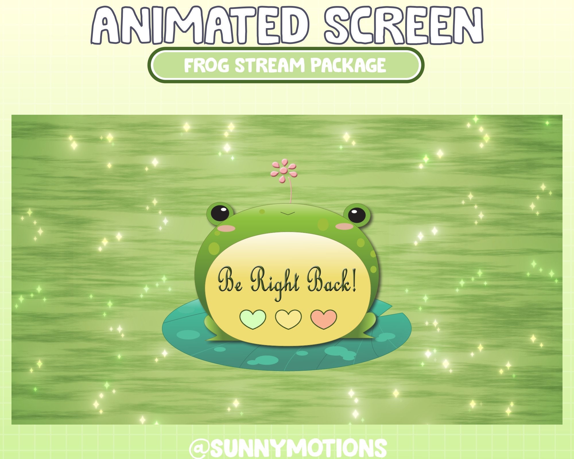 FULL ANIMATED Cute Froggy Twitch Stream Package / Green Frog | Etsy