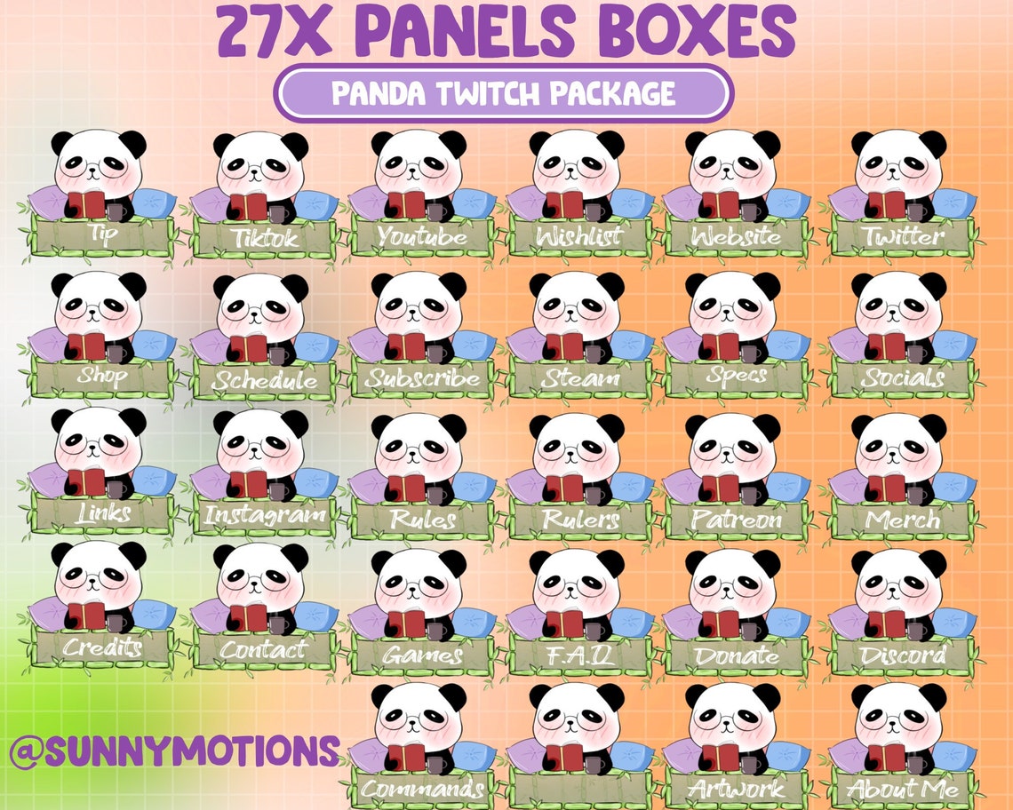 FULL ANIMATED Twitch Stream Package Cute Panda in Magical Lake - Etsy