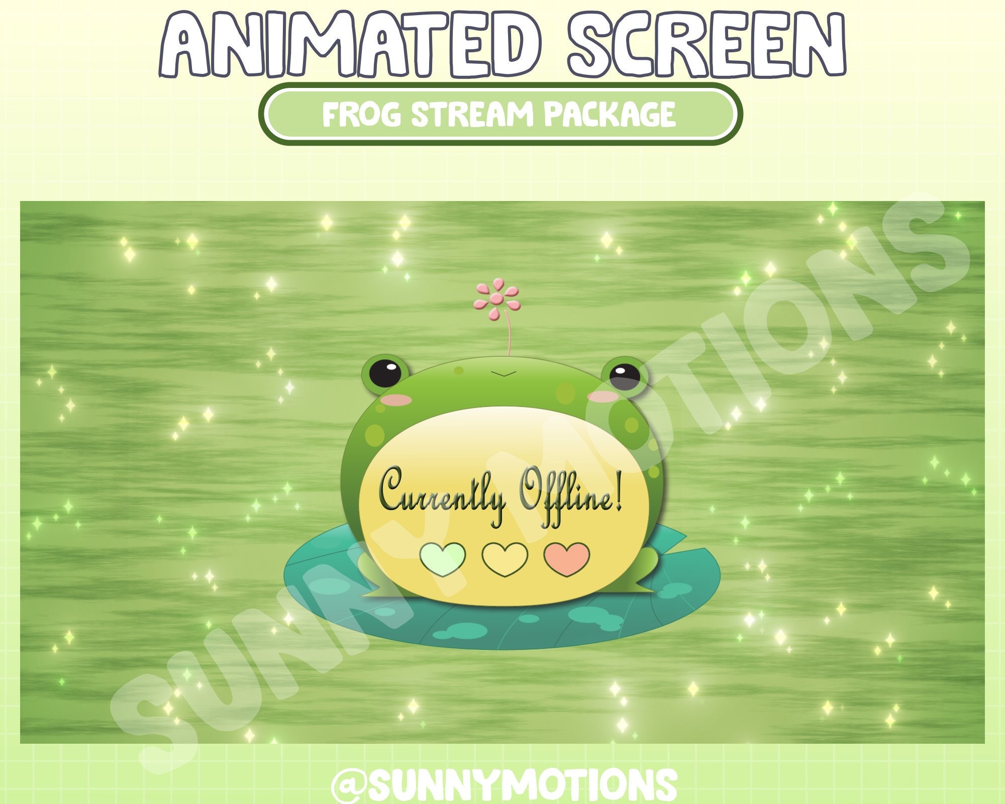 FULL ANIMATED Cute Froggy Twitch Stream Package / Green Frog | Etsy