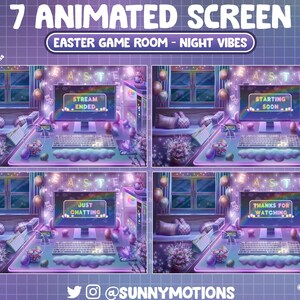 ANIMATED Twitch Overlay Stream Package: Pink Blue Easter's Day Game ...