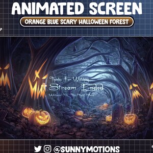 ANIMATED Twitch Overlay Stream Package: Orange Blue Scary Spookiest ...