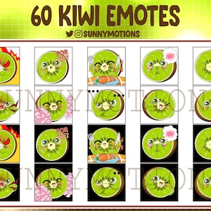 60 Cute Kiwi Fruit Twitch Emotes, Discord Streamer, Kawai Kiwis Slice ...