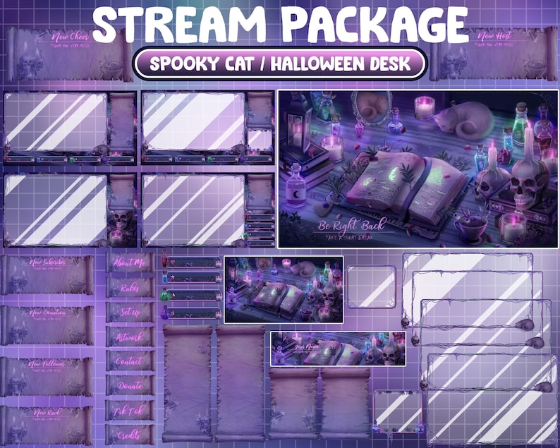 Animated Twitch Stream Package Overlay / Halloween Spooky Eyes Tea ...