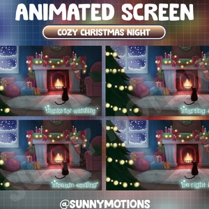 ANIMATED Twitch Stream Overlay Package / Christmas Night / Aesthetic ...