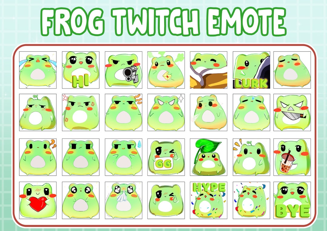 29x Huge Magician Frog / Cute Frog Twitch Emotes / Kawaii Emoji ...