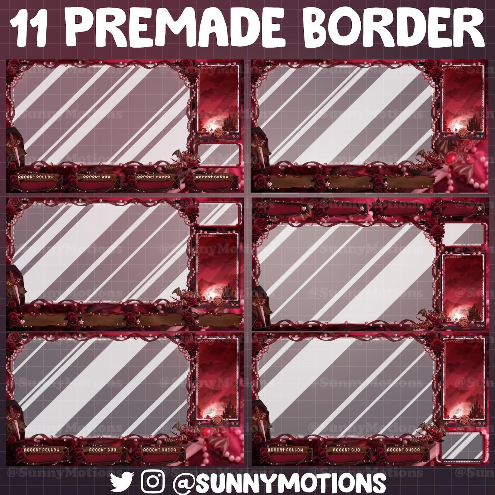 ANIMATED Stream Package: Lo-fi Aesthetic Crimson Vampire Sword ...