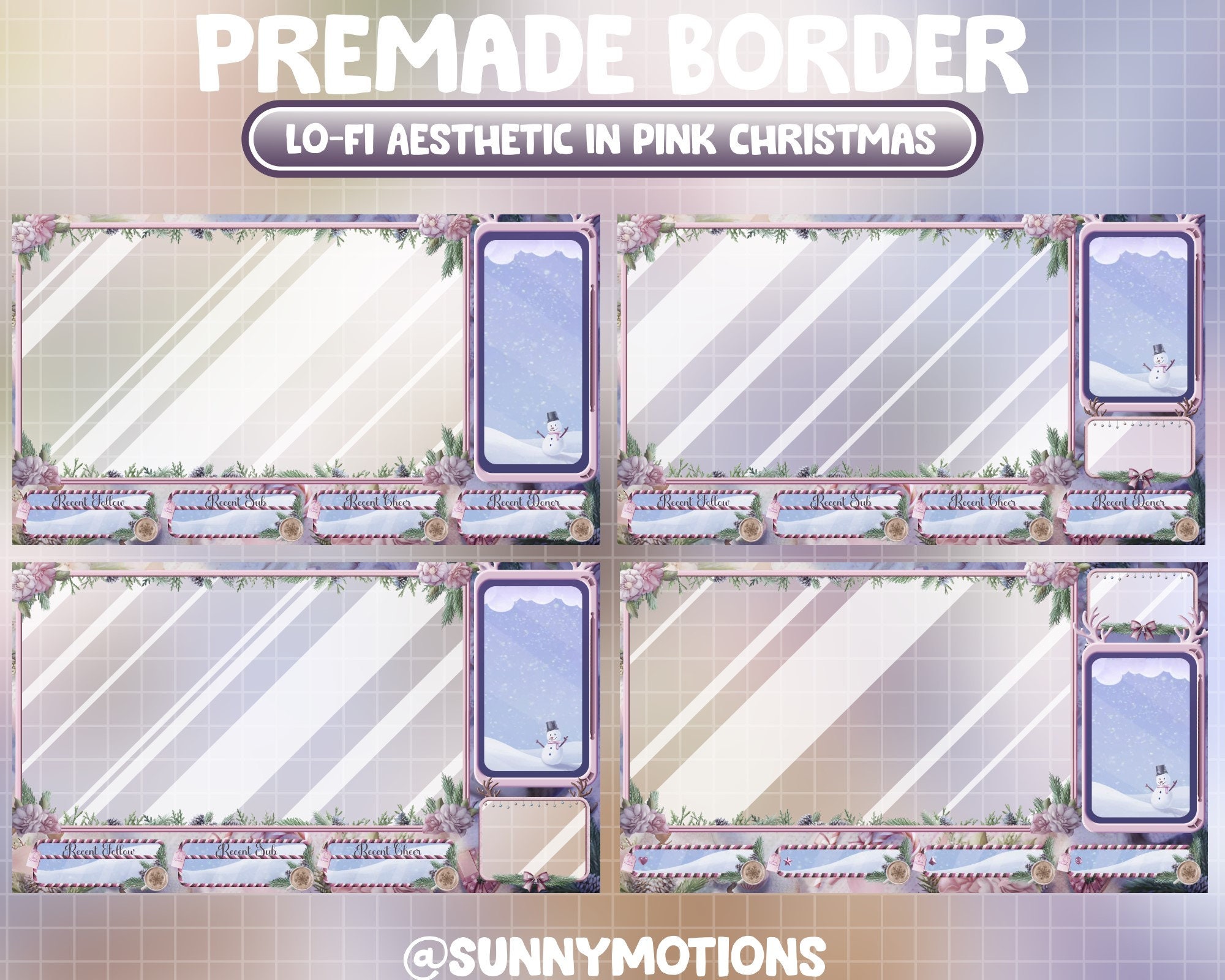 ANIMATED Twitch Overlay Stream Package / Lo-fi Aesthetic in Pink ...