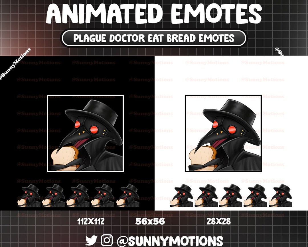 Plague Doctor Eat Bread Food Animated Twitch Emotes, Kawaii Pastel Sub ...