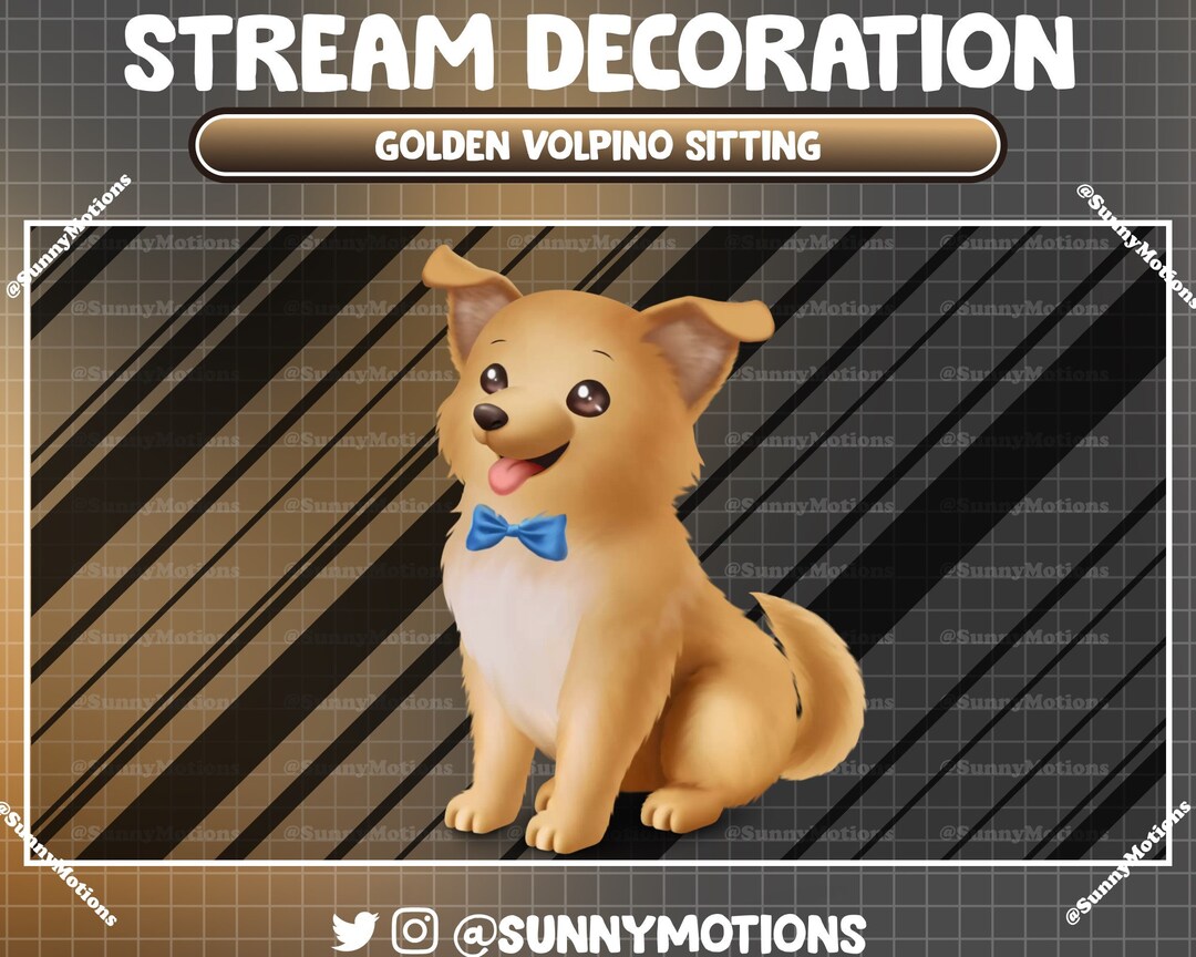 4 Animated Stream Decoration: Kawaii Dog Cross the Italian Volpino ...