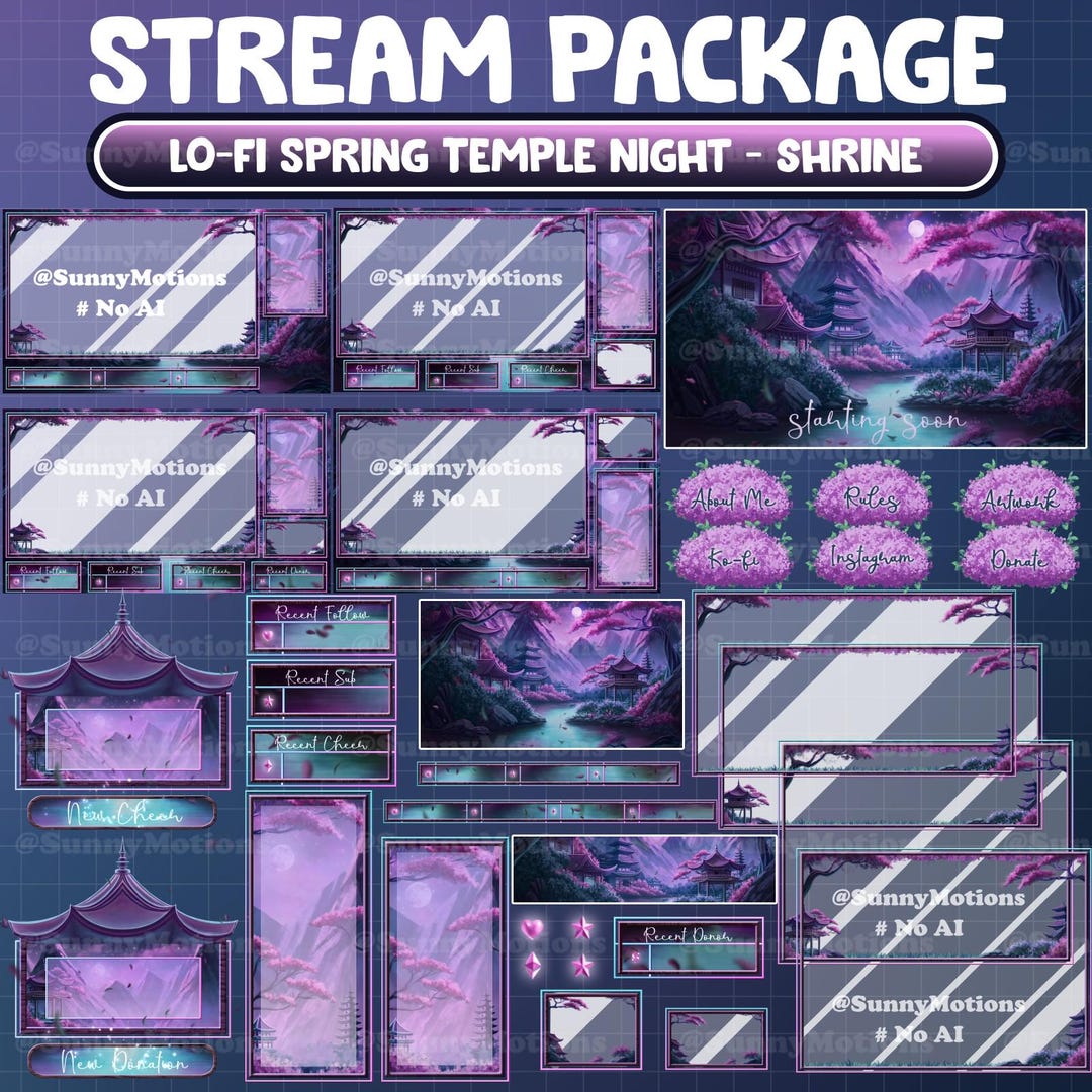 ANIMATED Stream Package: Lo-fi Aesthetic Spring Japanese Ancient Temple ...