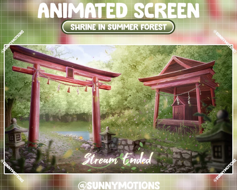 Animated Twitch Stream Package Overlay / Shrine Temple Day / Aesthetic ...