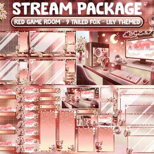 ANIMATED Twitch Overlay Stream Package / Lo-fi Aesthetic White Red Nine ...