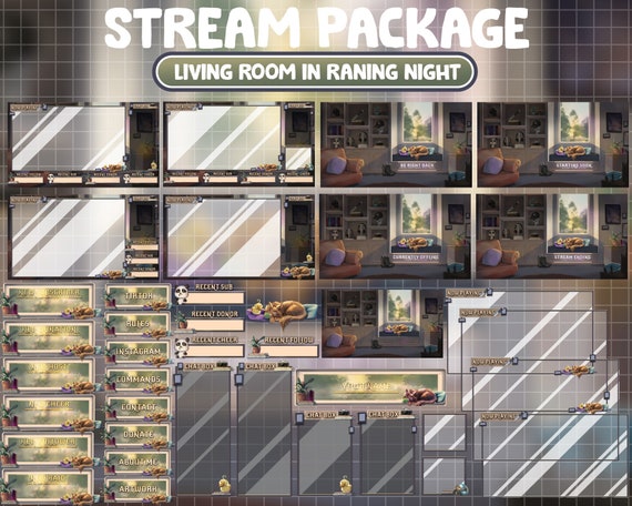 FULL ANIMATED Twitch Stream Package Overlay / Sleeping Dog in - Etsy