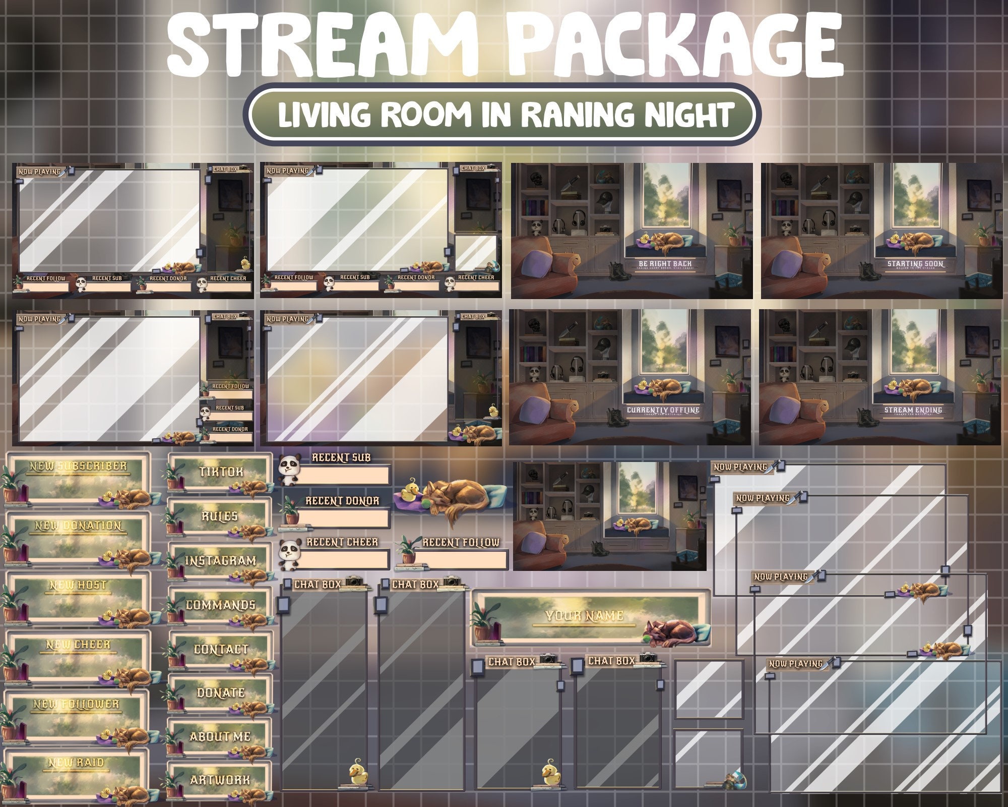 FULL ANIMATED Twitch Stream Package Overlay / Sleeping Dog in Reading ...